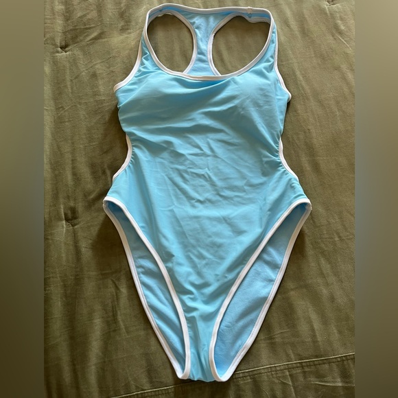 wild fable | Swim | Wild Fable Sky Blue Swimsuit With White Trim | Poshmark